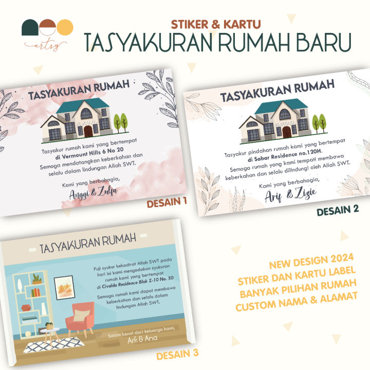 Stiker Kartu Syukuran Rumah Baru atau Pindahan Rumah - Isi 10 pcs ...