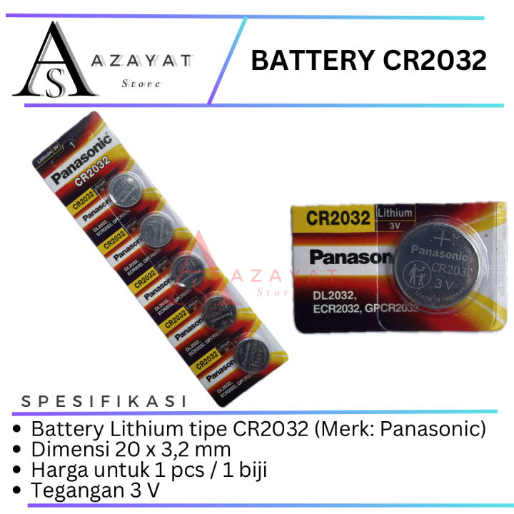 Battery CR2032 Panasonic baterai DL2032 ECR2032 GPCR2032 2032 batrai ...