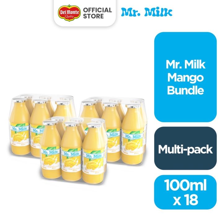 MR. MILK Mango Yoghurt Flavored Milk Drink that Kids Love - 100ml x 18 ...