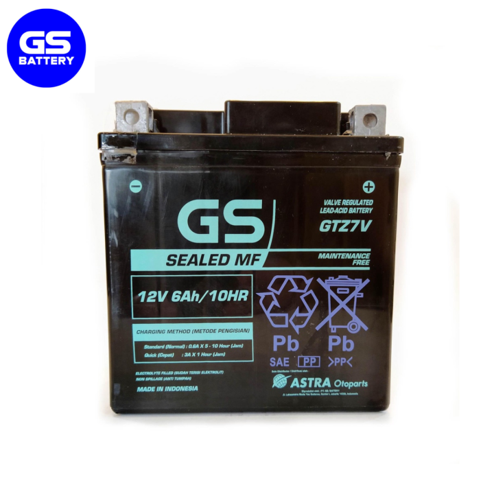 GS Motorcycle Battery GTZ7V for Yamaha N-max, Aerox Maintenance Free ...