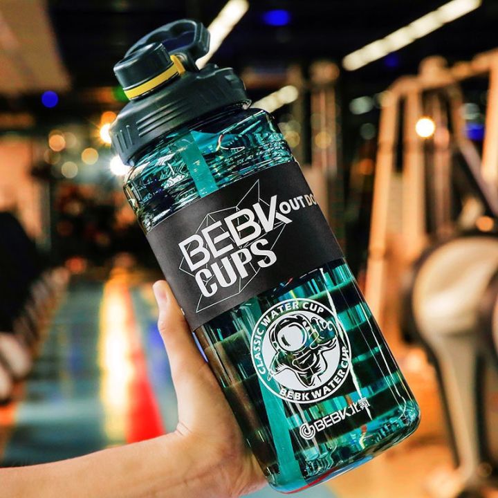 2.3L 3L ขวดน้ำพร้อมฟางกาต้มน้ำกันตกแบบพกพาถ้วยพลาสติก Portable fall ...