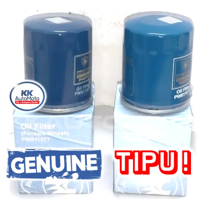 2 Biji PW811577 Proton Genuine Oil Filter Biru | Proton Saga BLM FL FLX ...