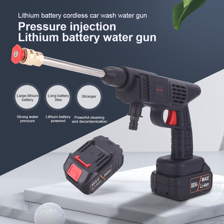 Wireless High Pressure Car Wash Washer Gun 20000mAh Foam Generator Water Gun Spray Cleaner Car ...
