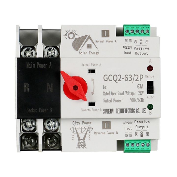 Photovoltaic Solar Power ATS Automatic Transfer Switch Din Rail 2P ...