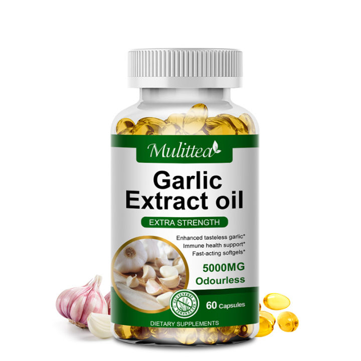 Mulittea Odorless Organic Garlic 5000Mg Capsules for Lowering ...