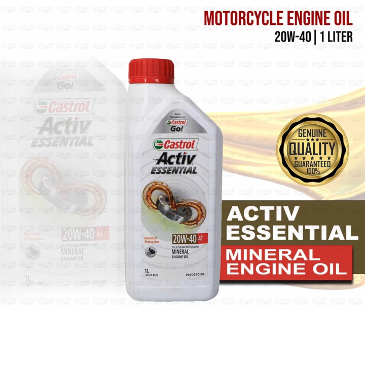 CASTROL ACTIV ESSENTIAL - 20W-40 - MINERAL Engine Oil - 1L | Lazada PH