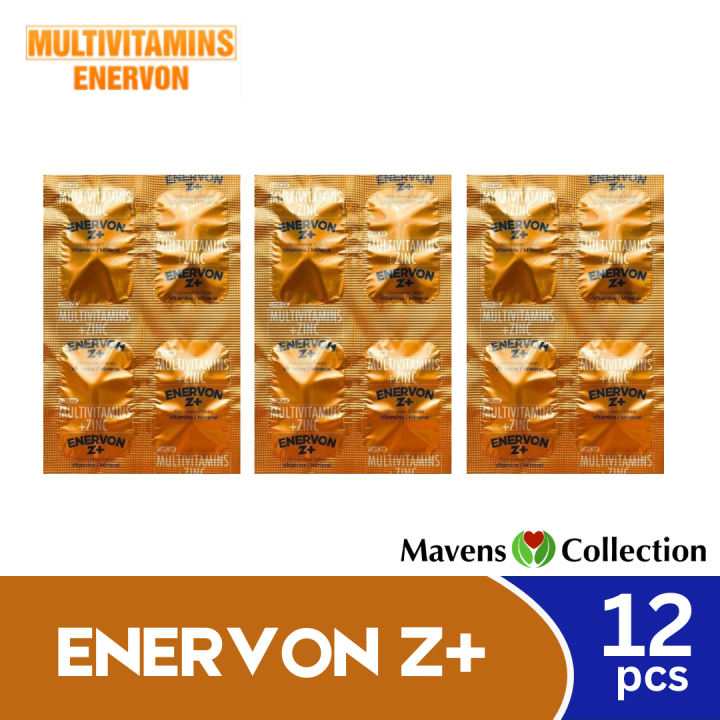 Enervon Z+ Multivitamins 12 tablets (For All-Around Healthy Energy ...