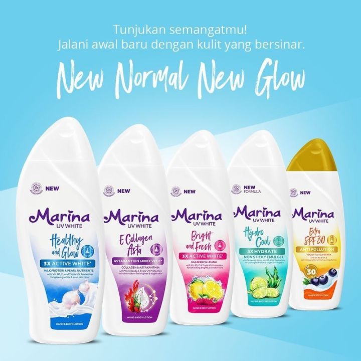 Marina Hand & Body Lotion Uv White & Natural melembabkan kulit ...
