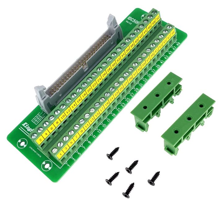 IDC50 2x25 Pins 0.1" Male Header Breakout Board, C45 DIN Rail Mounting ...