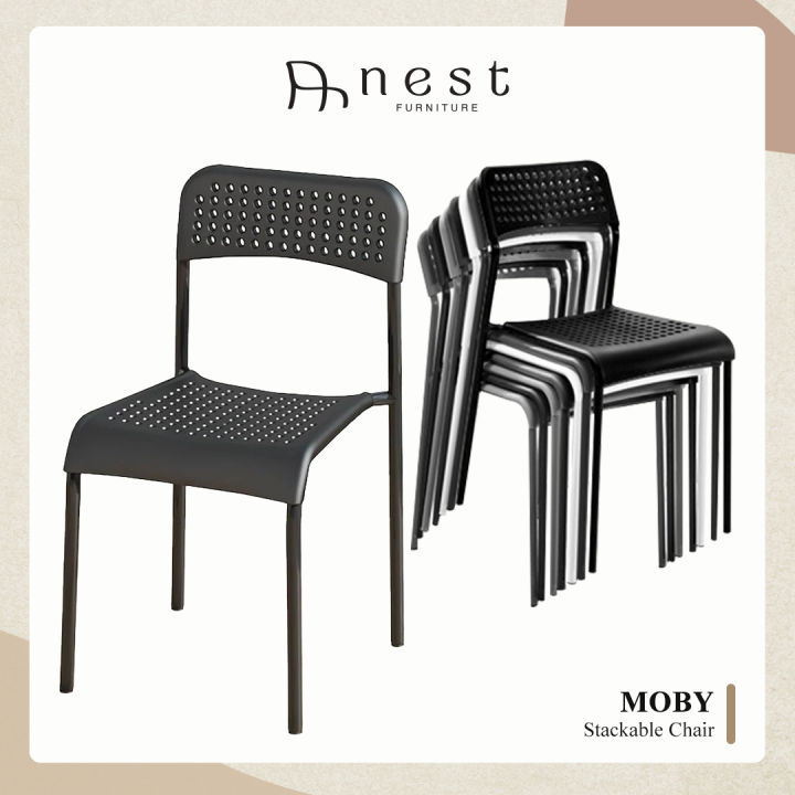 (NEST) MOBY Stacking Chair (Designer Dining Chair) Stackable Dining ...