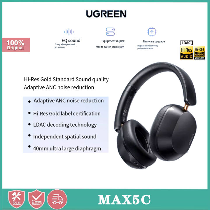 Ugreen Max5c Headphones Wireless Bluetooth 5.4, Device Dual Connection ANC Noise Reduction Gold ...