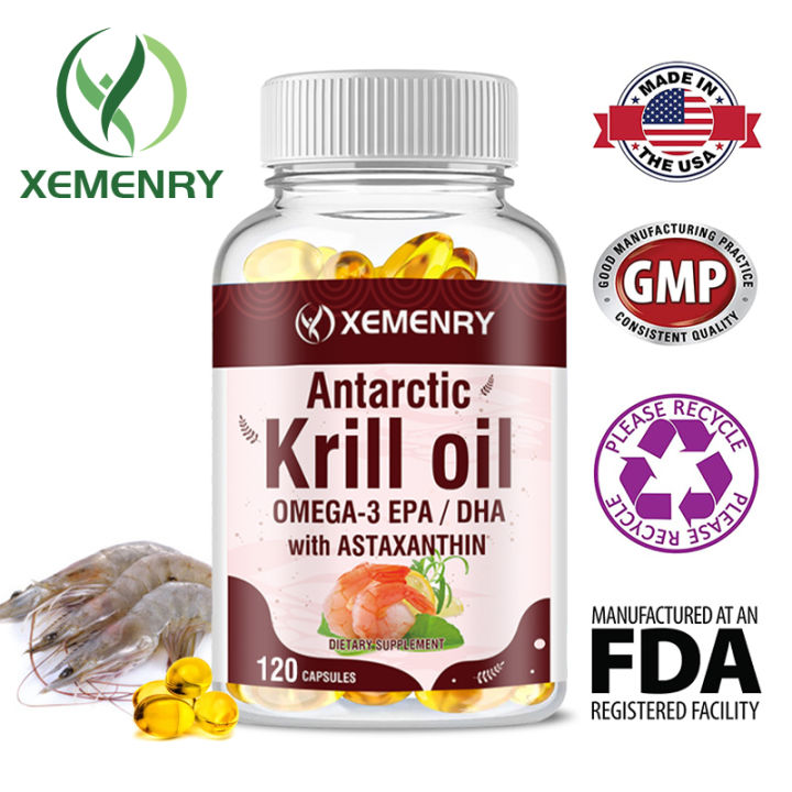 Xemenry Antarctic Krill Oil 2000 mg 120 Softgels | Omega-3 EPA, DHA ...