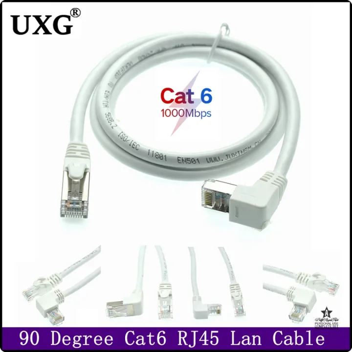 [9036] White Cat6 Ethernet Cable RJ45 Right Angle UTP Network Cable ...
