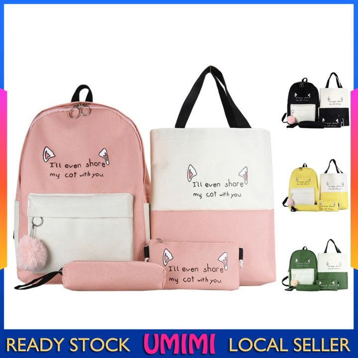 Ready Stock UMI USB2800B Canvas 4in1 School Bag Set Casual Backpack ...