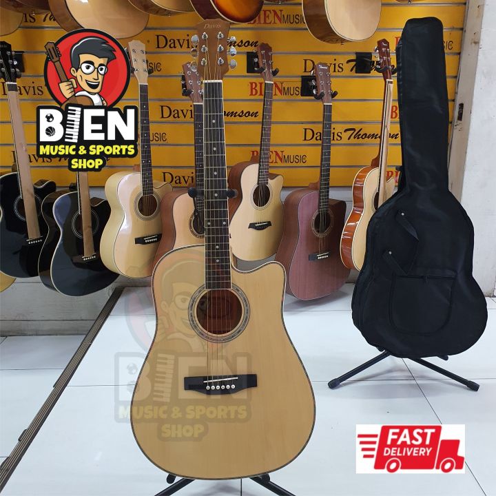 DAVIS STANDARD 41" ACOUSTIC GUITAR SENIOR SIZE BIG BODY (NATURAL WOOD ...