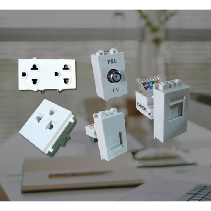 COMPUTER TELEPHONE SOCKET OUTLET FSL DUPLEX UNIVERSAL AIRCON TV | Lazada PH