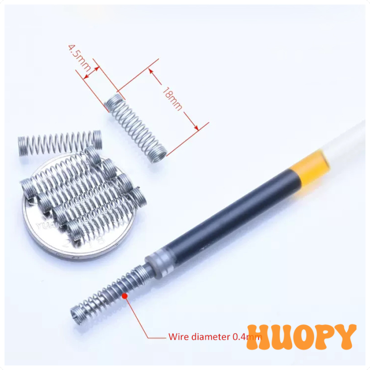 [HUOPY] 20pcs/lot 0.4mm Zinc Plating Wire Ballpoint Pen Spring Small ...