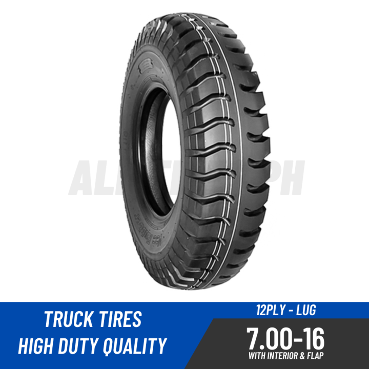 7.00-16 (12ply) LUG - Truck Tires with Interior Tube and Flap 700x16 ...