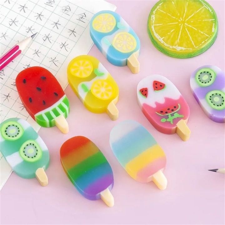 VBBN Primary Student Ice Cream Eraser Pencil Cleaning Summer Rubber ...