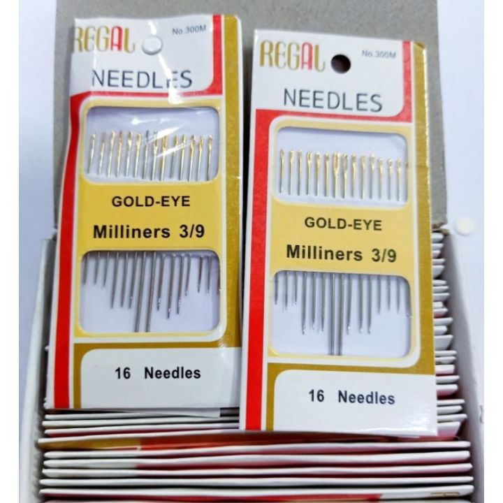 Jarum jahit regal ukuran 3/9 (16 jarum) gold eye | Lazada Indonesia