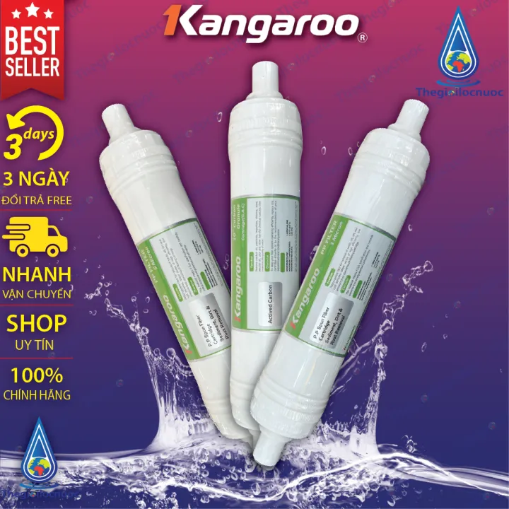 Bộ 3 Lõi Lọc nước, Lõi Lọc Thô KANGAROO KG100HK Số 1 2 3, thiết kế nguyên khối thế hệ mới ...