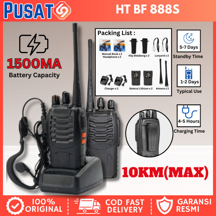 HT Handy Talky 888S Radio Komunikasi Uhf Walky Talky 2 units Walkie ...