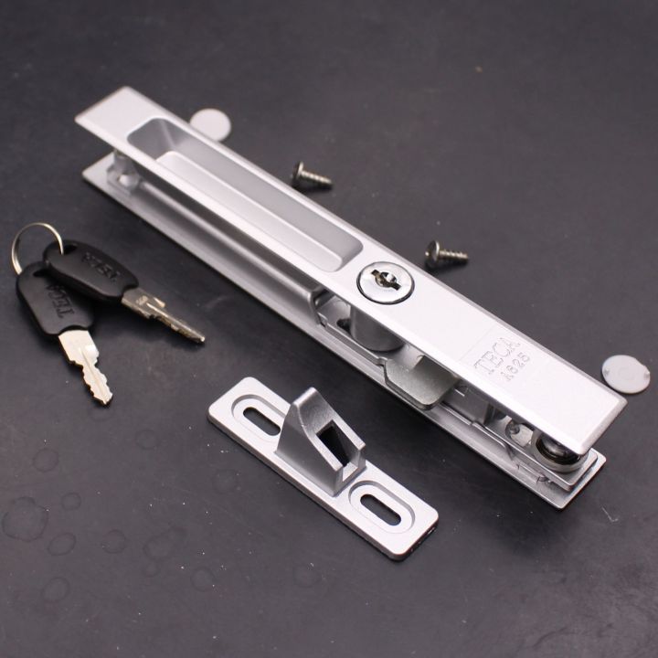 [Silver / Black / White] Aluminium Sliding Door Lockset with Key A6 ...