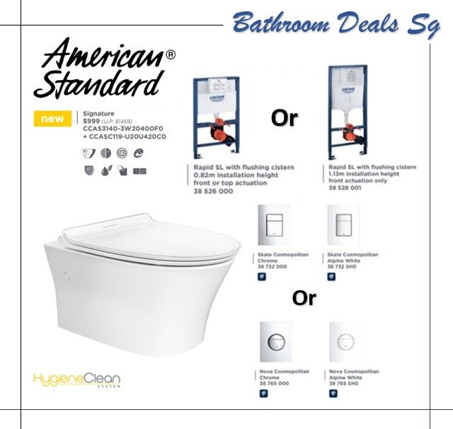 AMERICAN STANDARD Signature Wall Hung Toilet | Lazada Singapore