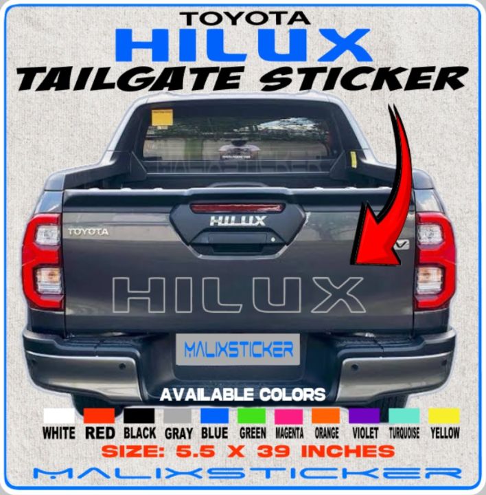 Toyota Hilux / Conquest / Hilux GR tailgate sticker decals Hilux ...