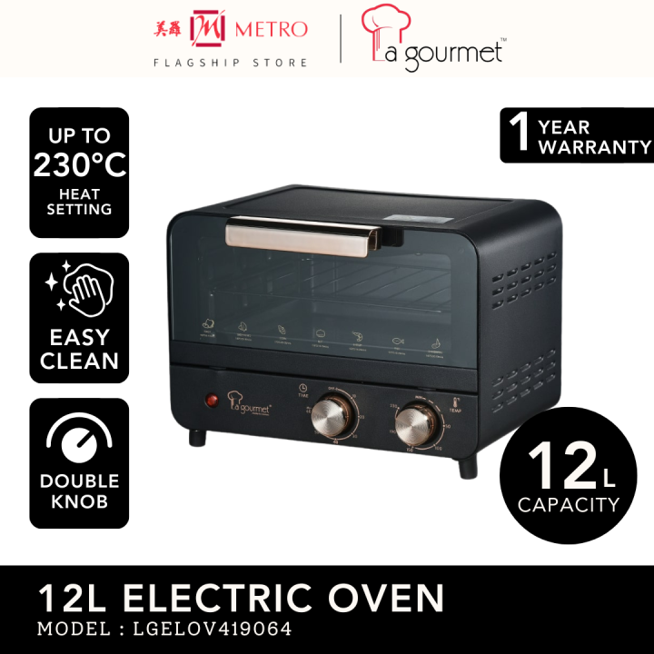 La Gourmet 12L Healthy Electric Toaster Oven - Black LGELOV422781 ...