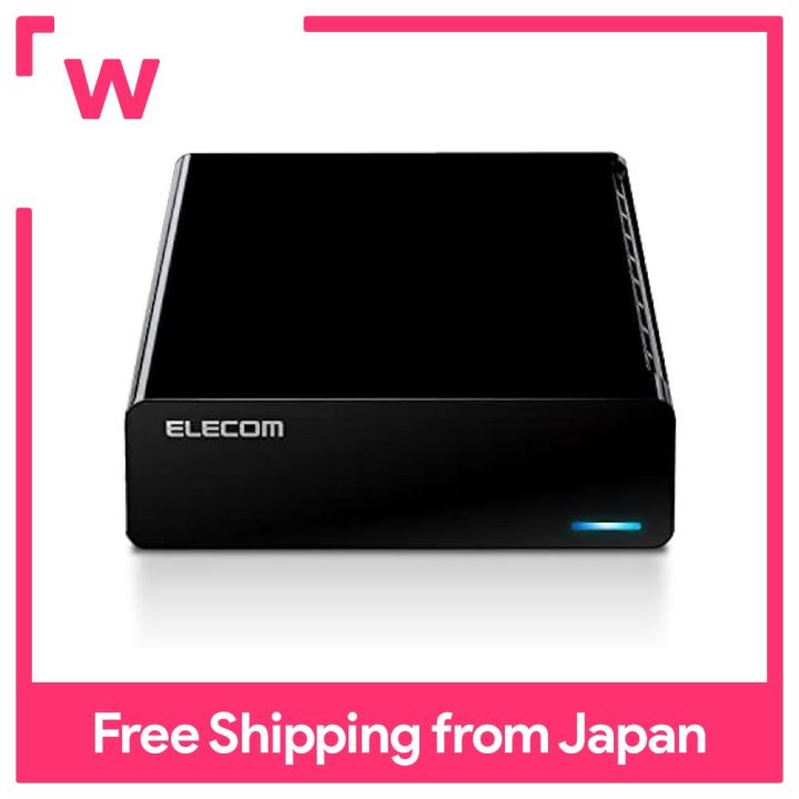 ELECOM External Hard Disk HDD 4TB TV Recording PC Fanless Design Quiet Vertical/Horizontal Black ...