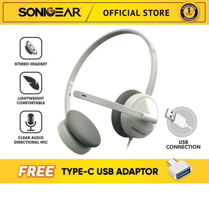 SonicGear Xenon 1U / Xenon 3U USB A Stereo Wired Headphone with ...