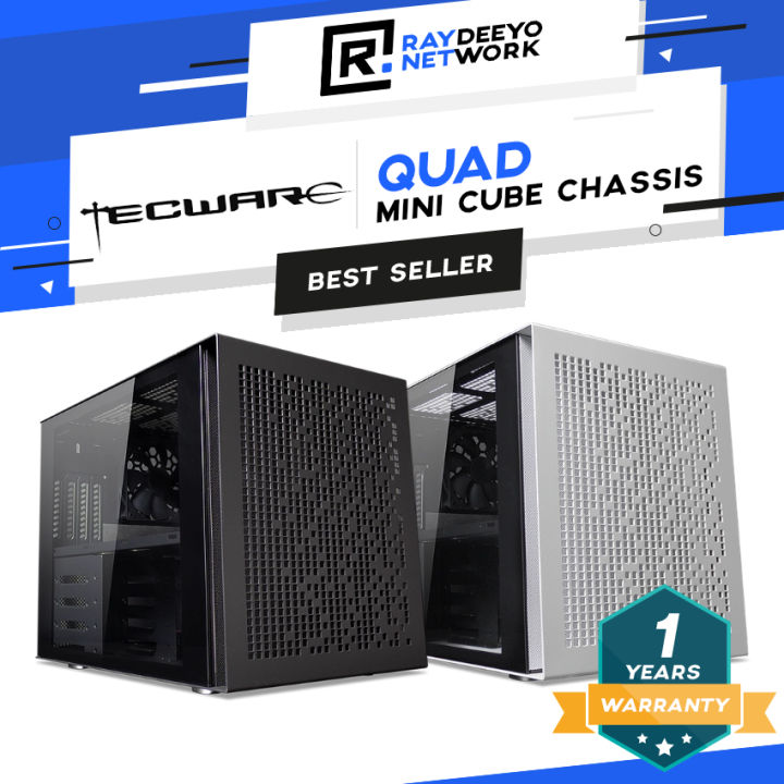 TECWARE QUAD TG MATX GAMING CASE [Mini Tower Gaming Cube] | Lazada