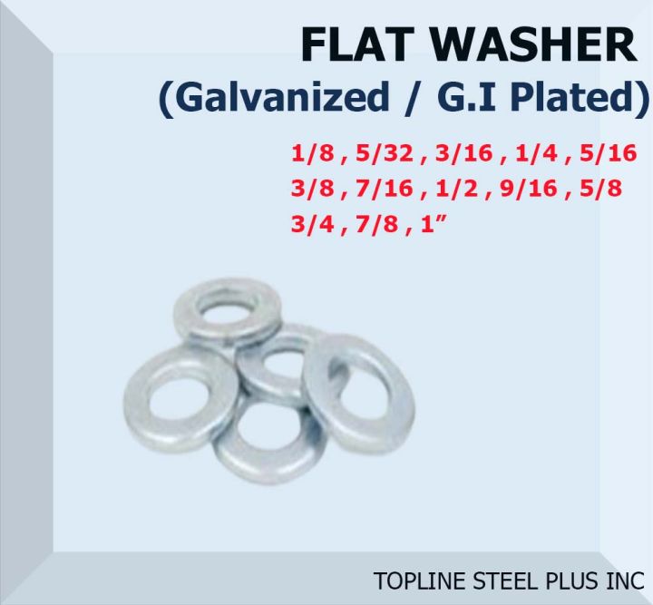 1 kg. 1/8"-1" SMALL FLAT WASHER G.I. (QUANTITY IN DESCRIPTION) | Lazada PH