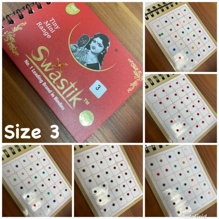 Bindi/ Pottu/ Sticker Pottu Booklet Swastik spiral book- 150 Plain ...