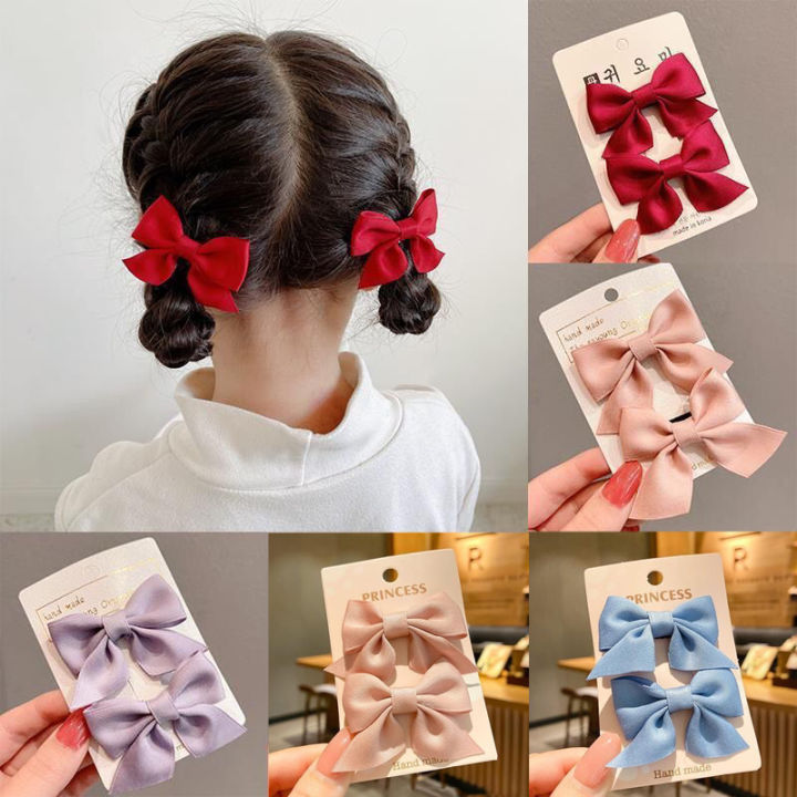 2pcs Children's bow hair clip headdress cute princess little girl hair ...