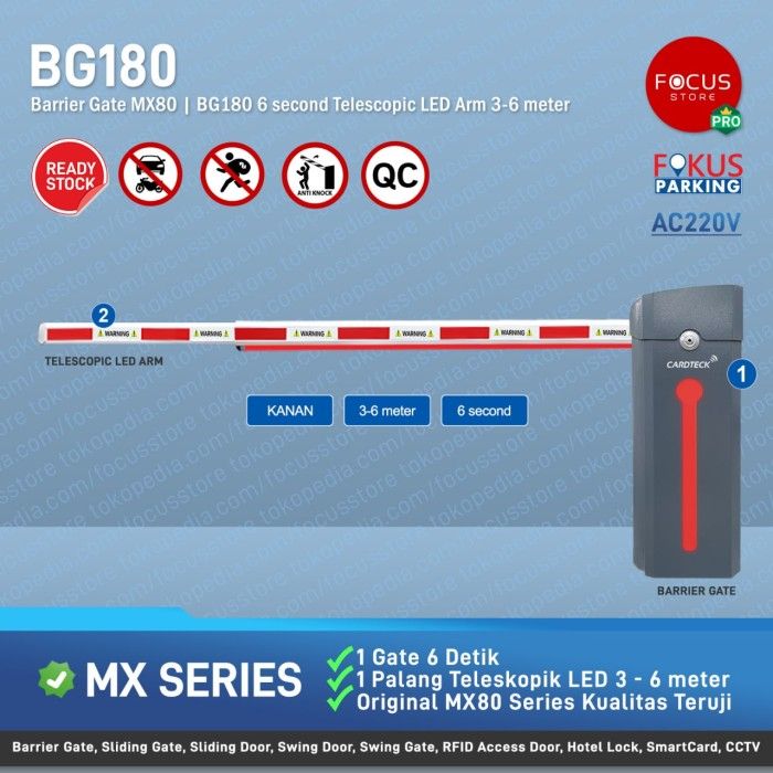 BARRIER GATE BG180 PORTAL OTOMATIS 6METER MX80 PALANG PARKIR 6 METER | Lazada Indonesia