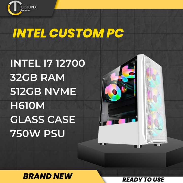 [ CUSTOM INTEL NOBLESSE BUILD ] INTEL I7 12700 12TH GEN Gaming Unit ...