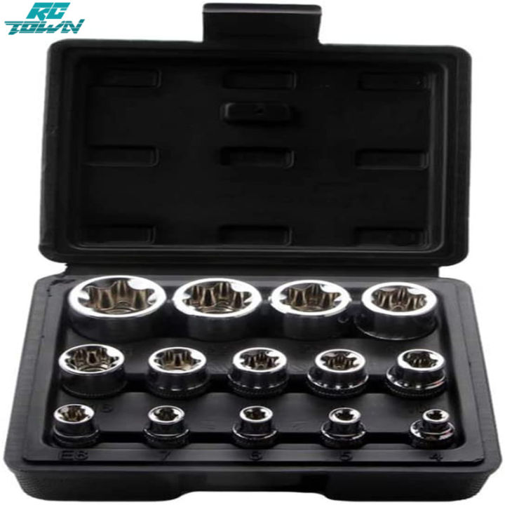 14-piece E-TORX Socket Set 1/4" 3/8" 1/2'' Drive E-4 - E24 Female ...