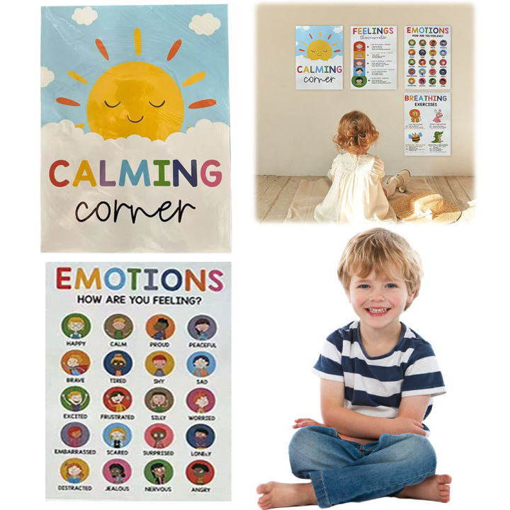 【ASSPORT】12 Calming Corner Posters For Classroom Feelings Wheel Chart ...