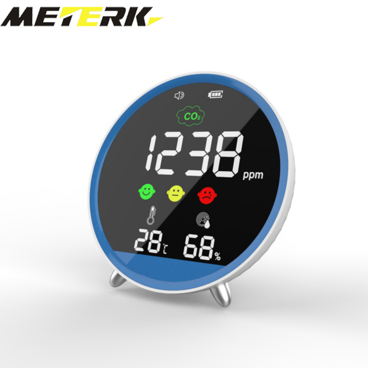 Meterk เครื่องวิเคราะห์ Co2แบบพกพาเครื่องตรวจสอบมลพิษทางอากาศแบบ Co2 ...
