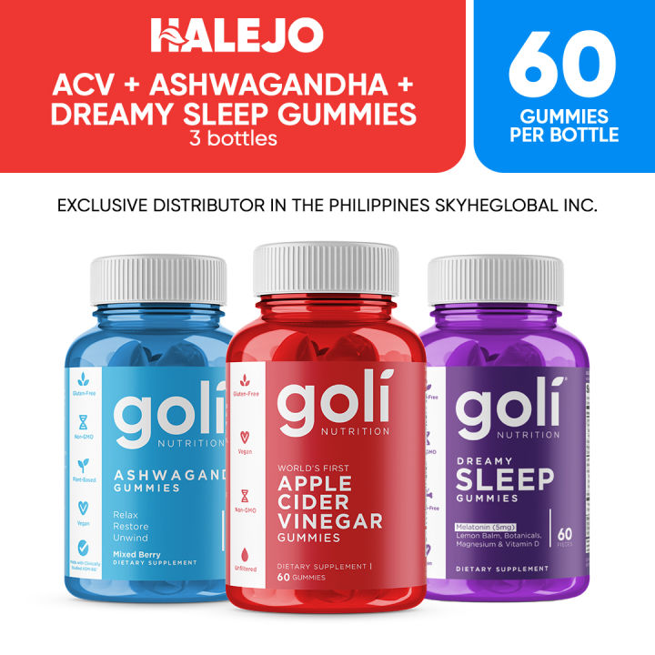 Goli Ultimate Wellness Bundle [Goli ACV 60s + Goli Ashwagandha 60s + Goli Dreamy Sleep 60s ...