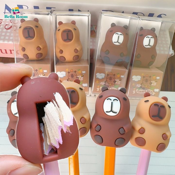 Cute Capybara Pencil Sharpener Anime Single Hole Capybara Pencil Cutter ...