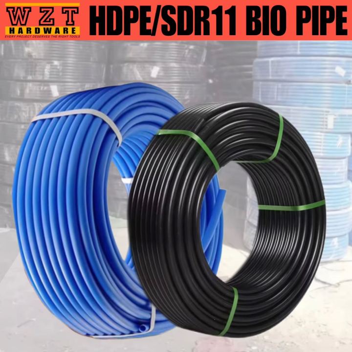 High Flexibilty Tube HDPE/SDR11 Pipe BIO PIPE Black & Blue 1 Roll (1/2*20mm) 90-100 Meters Water ...