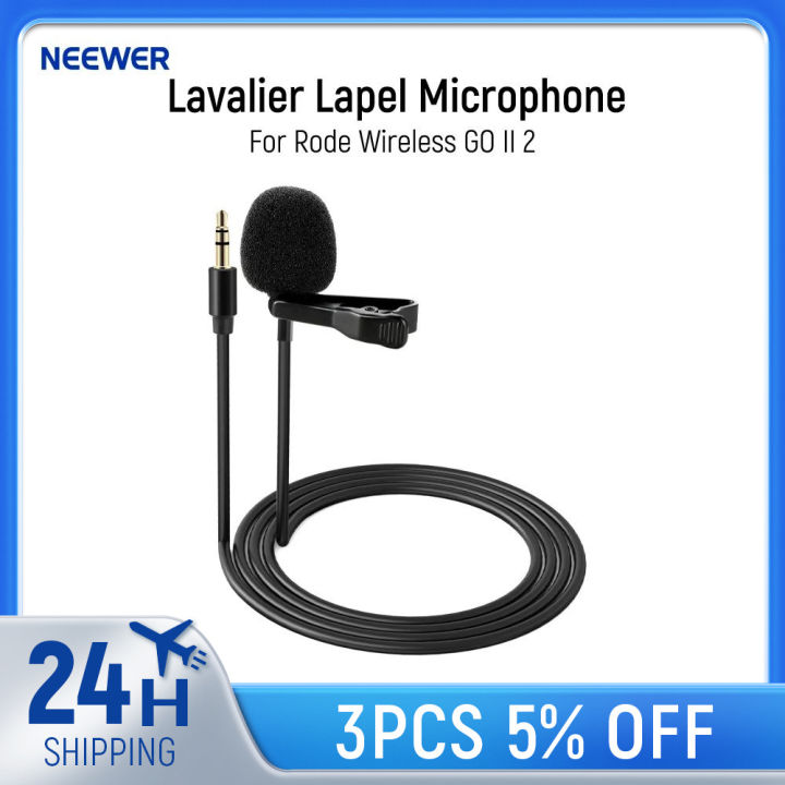 Neewer Lavalier Lapel Microphone For Rode GO II 2 DJI Wireless Mic Transmitters Omnidirectional ...