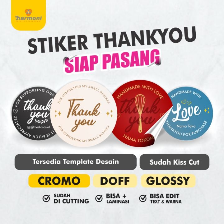 Stiker Thankyou Kekinian Kualitas Premium, Bebas pilih desain | Lazada ...