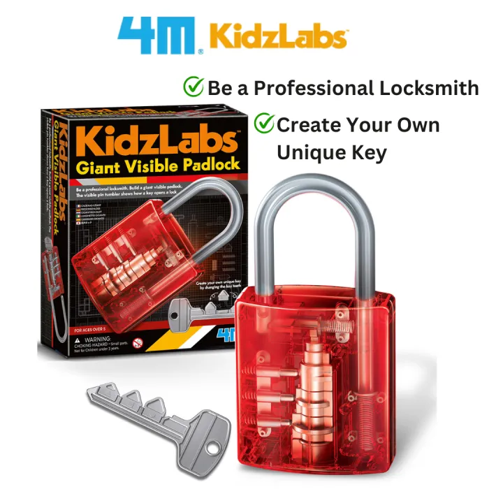 4M Steam Education Toys - KidzLabs / Giant Visible Padlock | Lazada