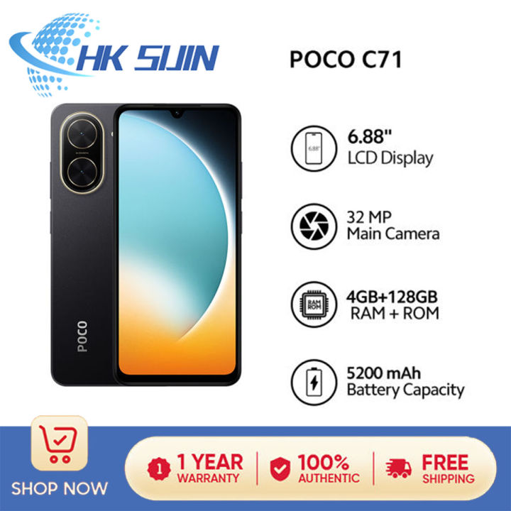POCO C71 Smartphone 6.88 '' HD Display 4GB RAM + 128GB ROM Phone Clear ...