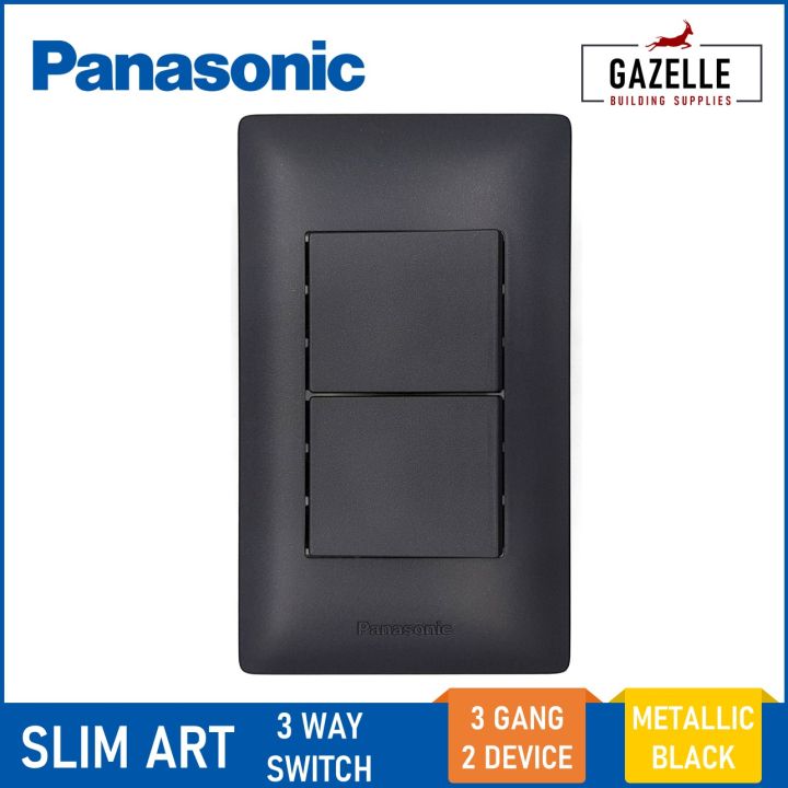 Panasonic Slim Art 3 Way Switch - 3 Gang 2 Device (Snow White ...