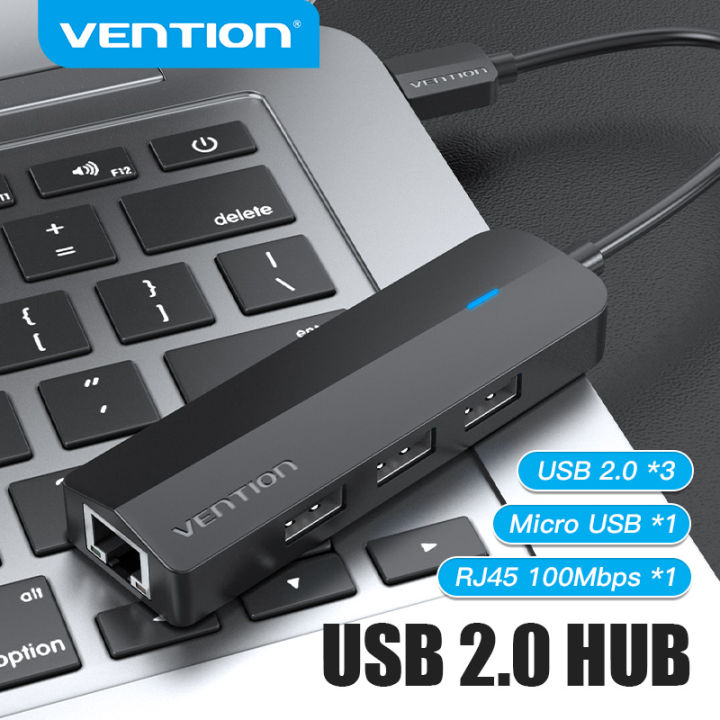 Vention USB Port HUB 2.0 multiple 4 Port Adapter Micro USB Power Multi ...